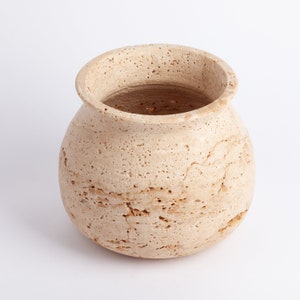 Beige Travertine Pot, Home Decoration, Marble Decoration, Home ...