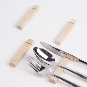 8pcs Beige Travertine Cutlery Rest / Chopstick Rest / Marble Cutlery ...