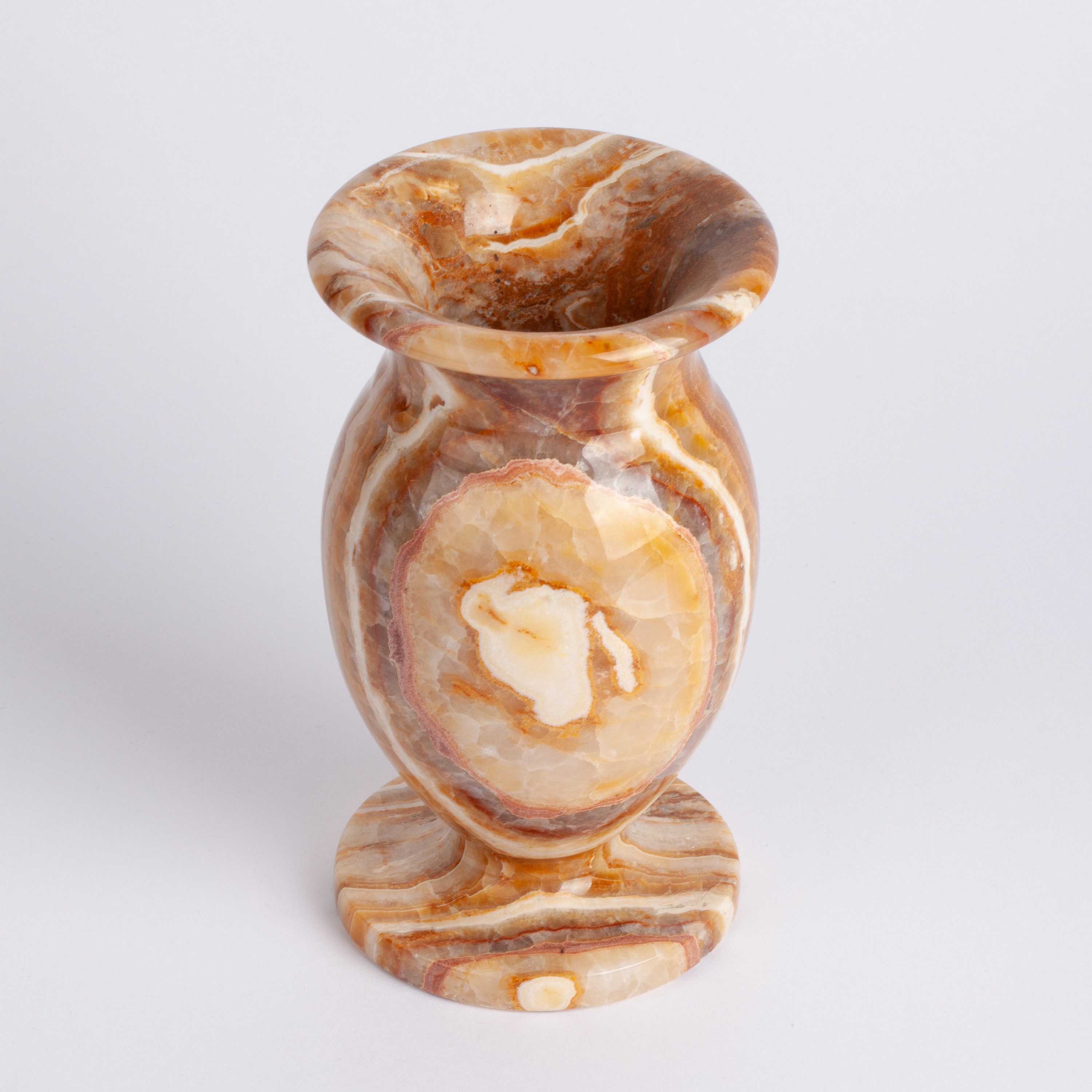 Small Yellow Alabaster Vase / Hand Carved Onyx / Onyx Decoration ...