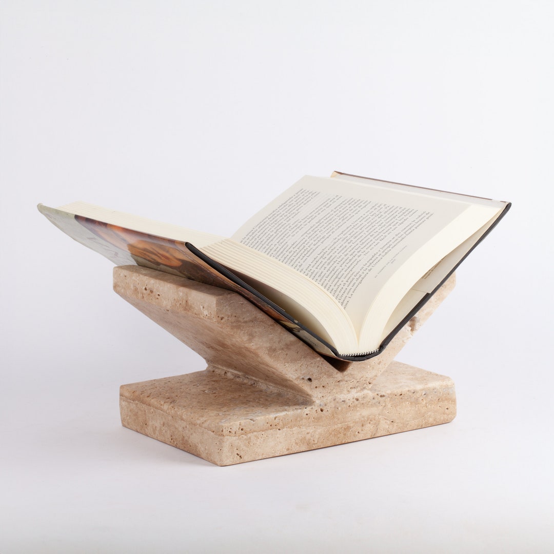 Travertine Bookstand, Marble Bookstand, Beige Travertine Book Holder ...