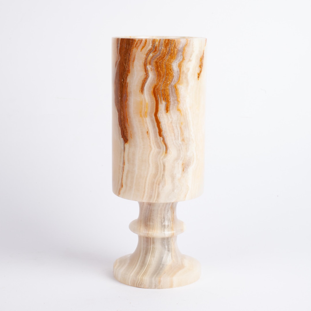 Hand Carved Yellow Alabaster Vase Natural Stone Home Decor (6.3") - Etsy