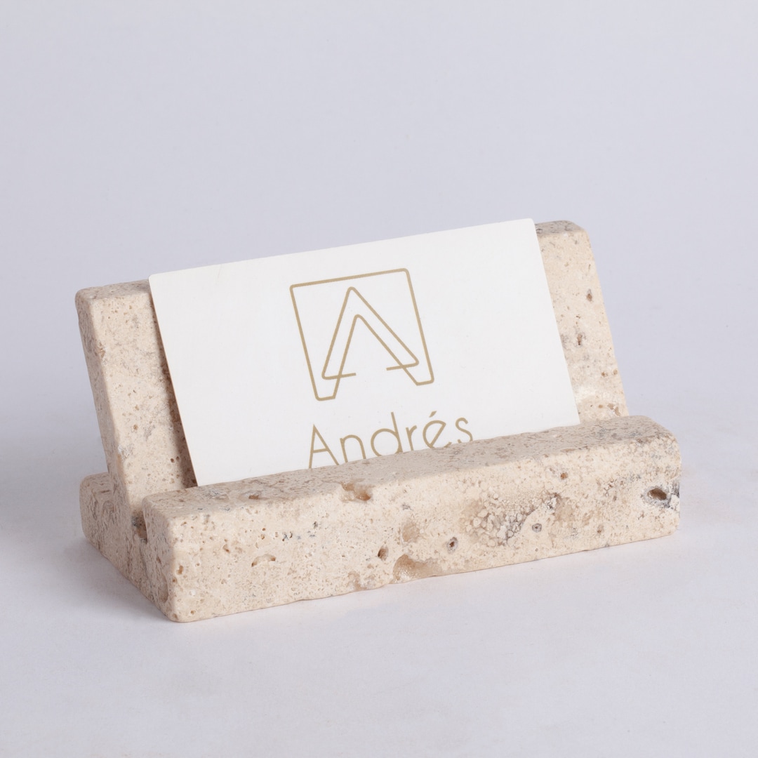 Travertine Business Card Holder, Stone Wedding Place Holders, Card ...