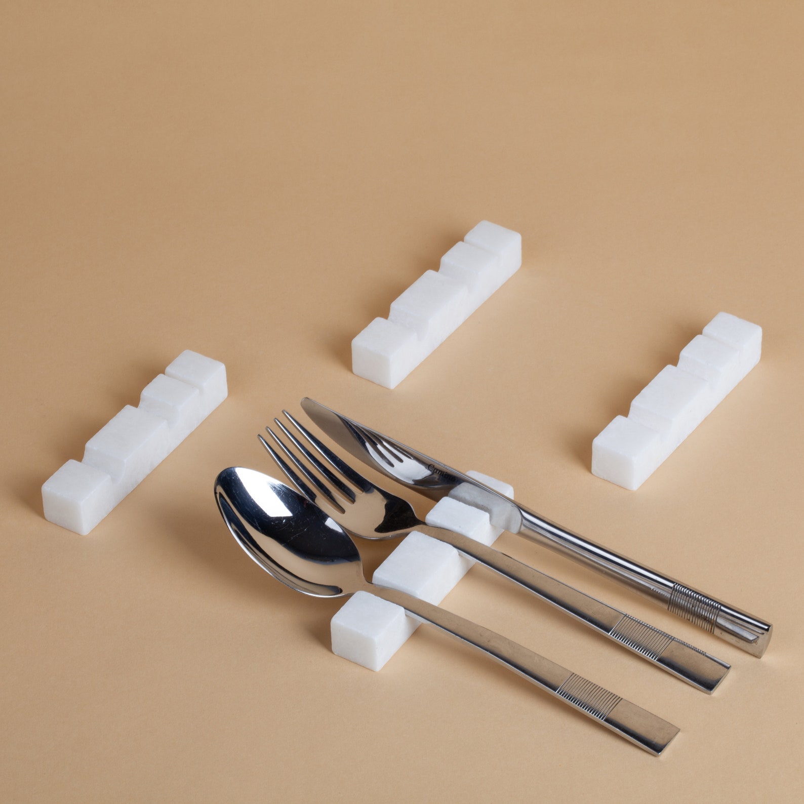 White Marble Cutlery Rest Set 6pcs/ Chopstick Rest / Marble Cutlery ...