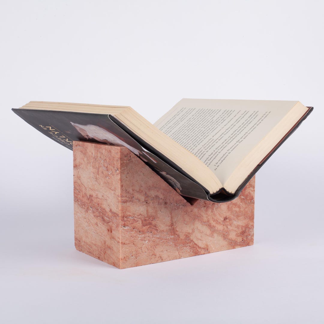 Travertine Bookstand, Marble Bookstand, Pink Travertine Book Holder ...