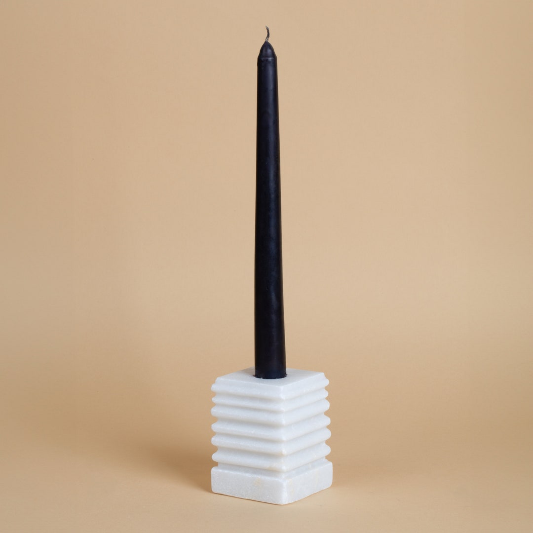 Marble Rectangle Candlestick Holder / Natural Stone Candlestick Holder ...