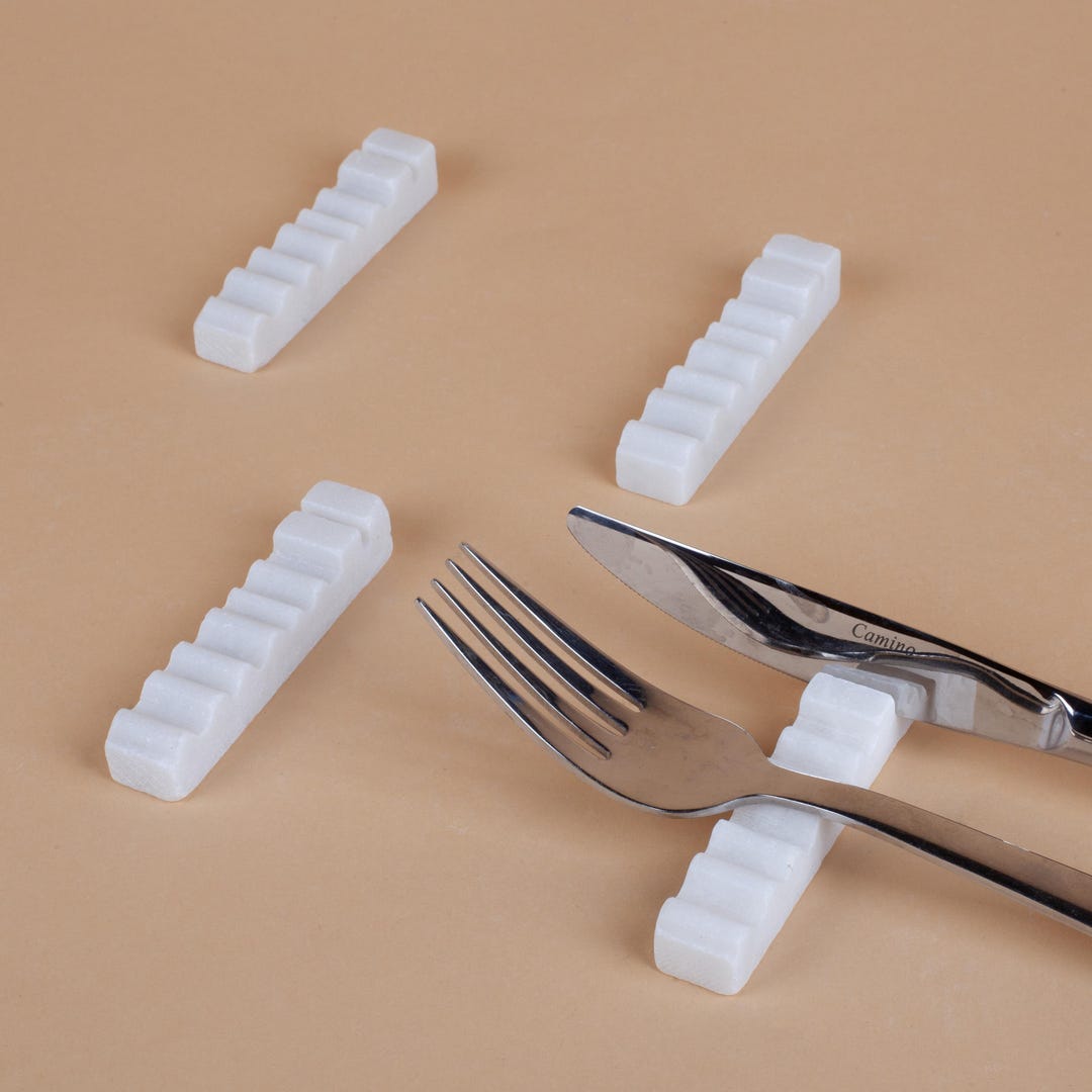 Marble Chopstick Rest, White Marble Cutlery Rest, Marble Cutlery Rest ...