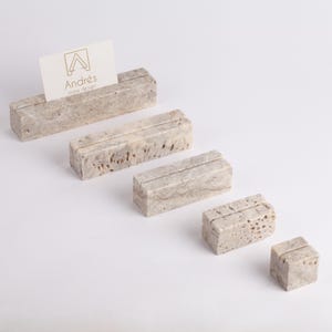 Travertine Card Holder, Marble Menu Holder, Jewelry Display, Name Tag ...