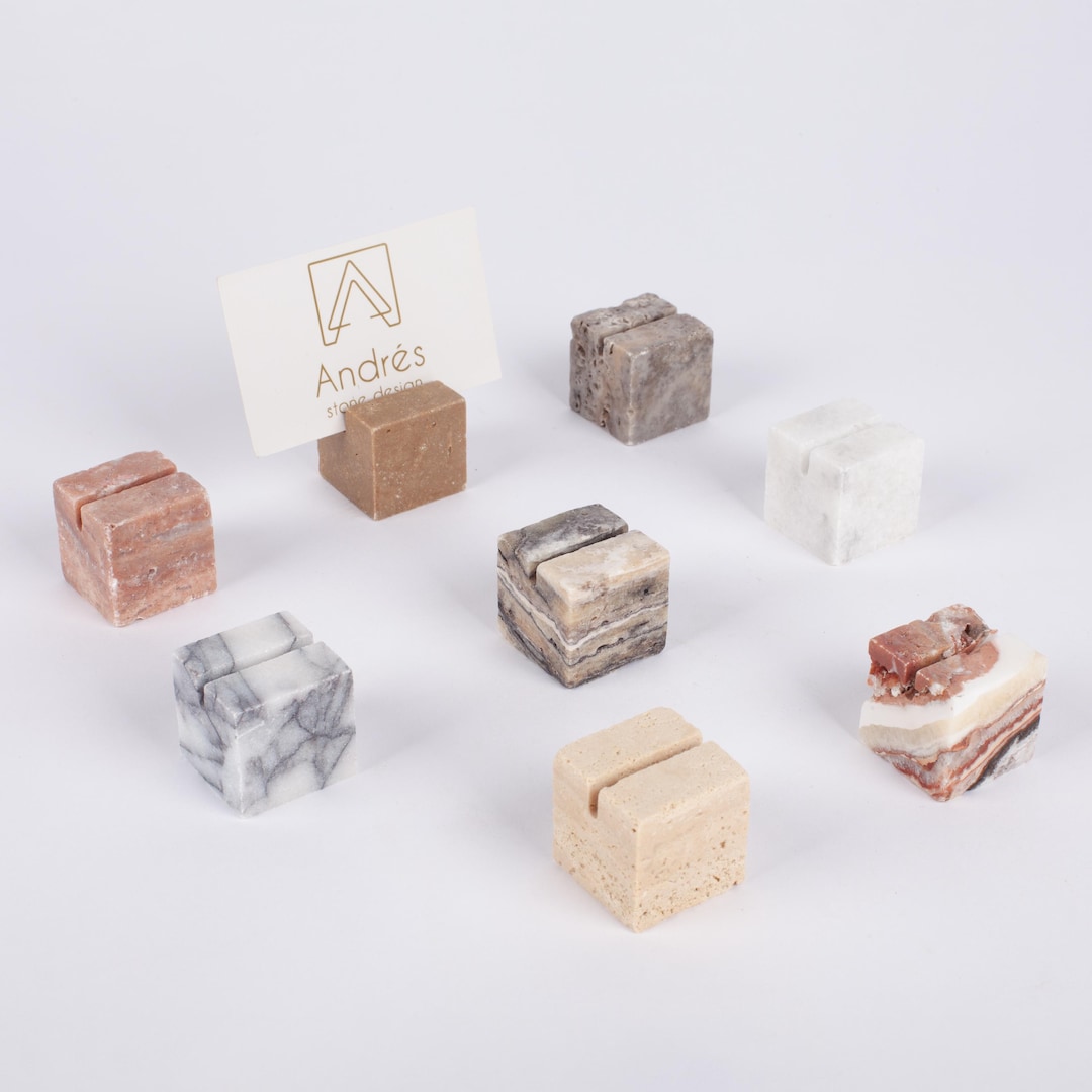 Travertine Card Holder, Marble Menu Holder, Jewelry Display, Name Tag ...