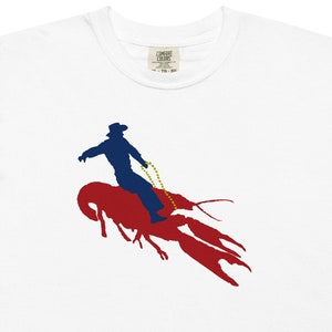 Cowboy Riding Crawfish - Heavyweight T-shirt - Etsy