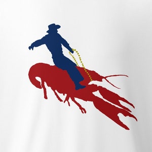 Cowboy Riding Crawfish Heavyweight T-shirt - Etsy