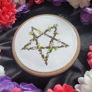 Pentagram - Cross Stitch PDF Pattern - Halloween, Spooky, Gothic ...