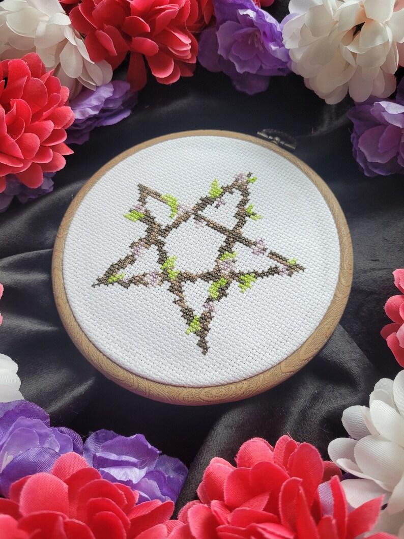 Pentagram - Cross Stitch PDF Pattern - Halloween, Spooky, Gothic ...