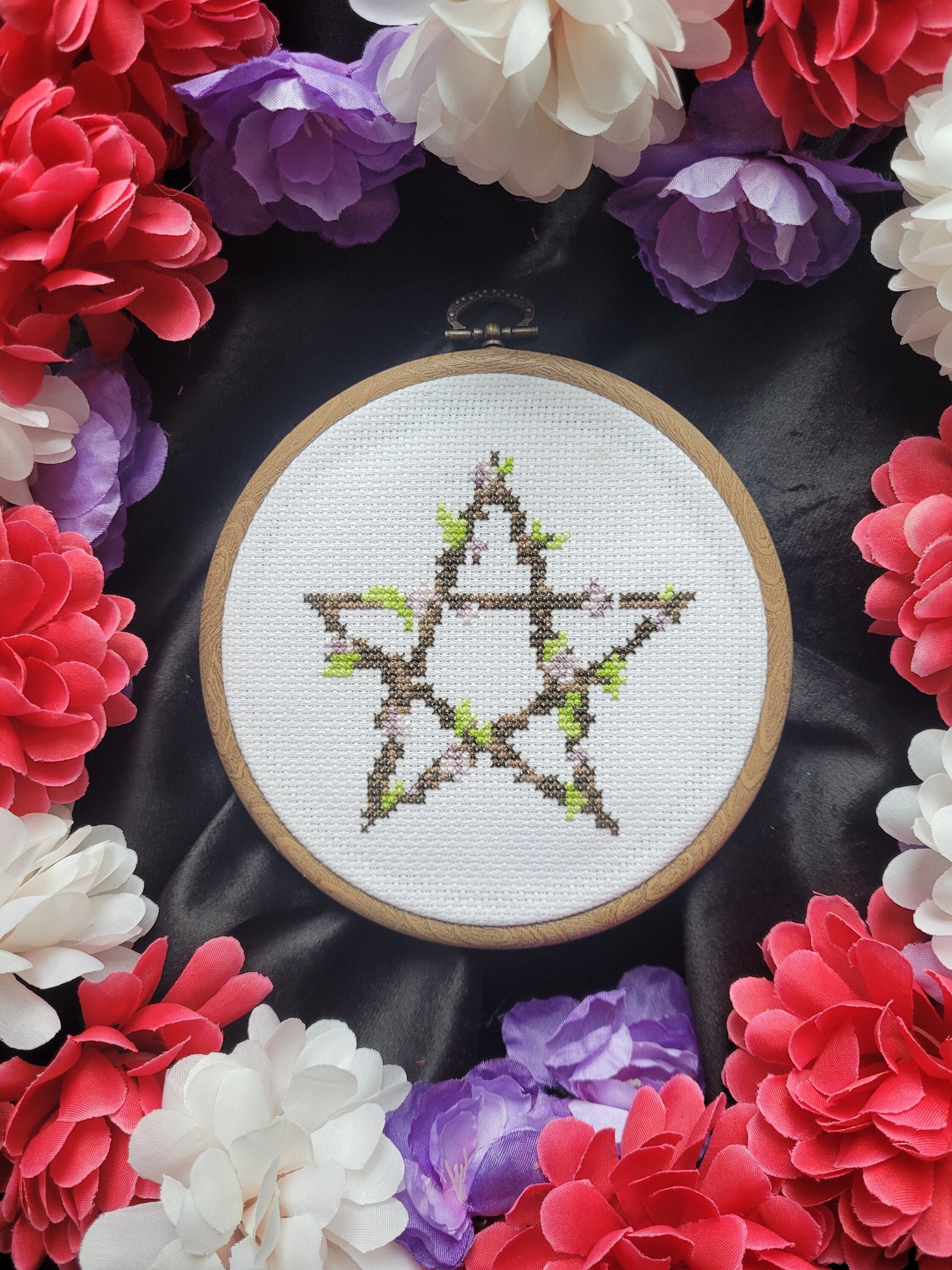 Pentagram - Cross Stitch PDF Pattern - Halloween, Spooky, Gothic ...