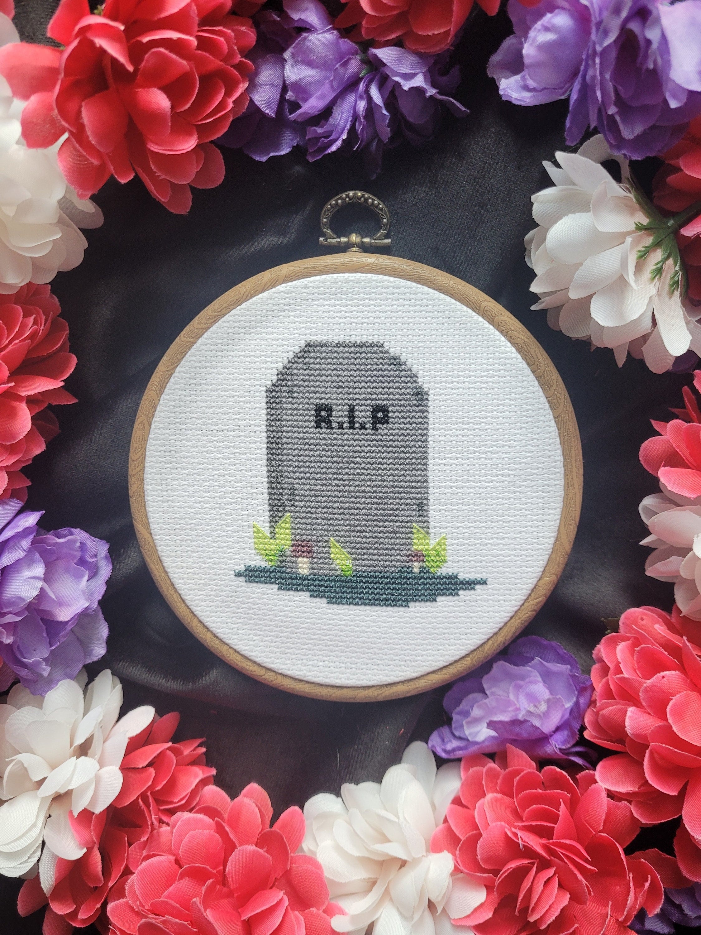 Gravestone - RIP - Cross Stitch PDF Pattern - Graveyard, Cemetery ...