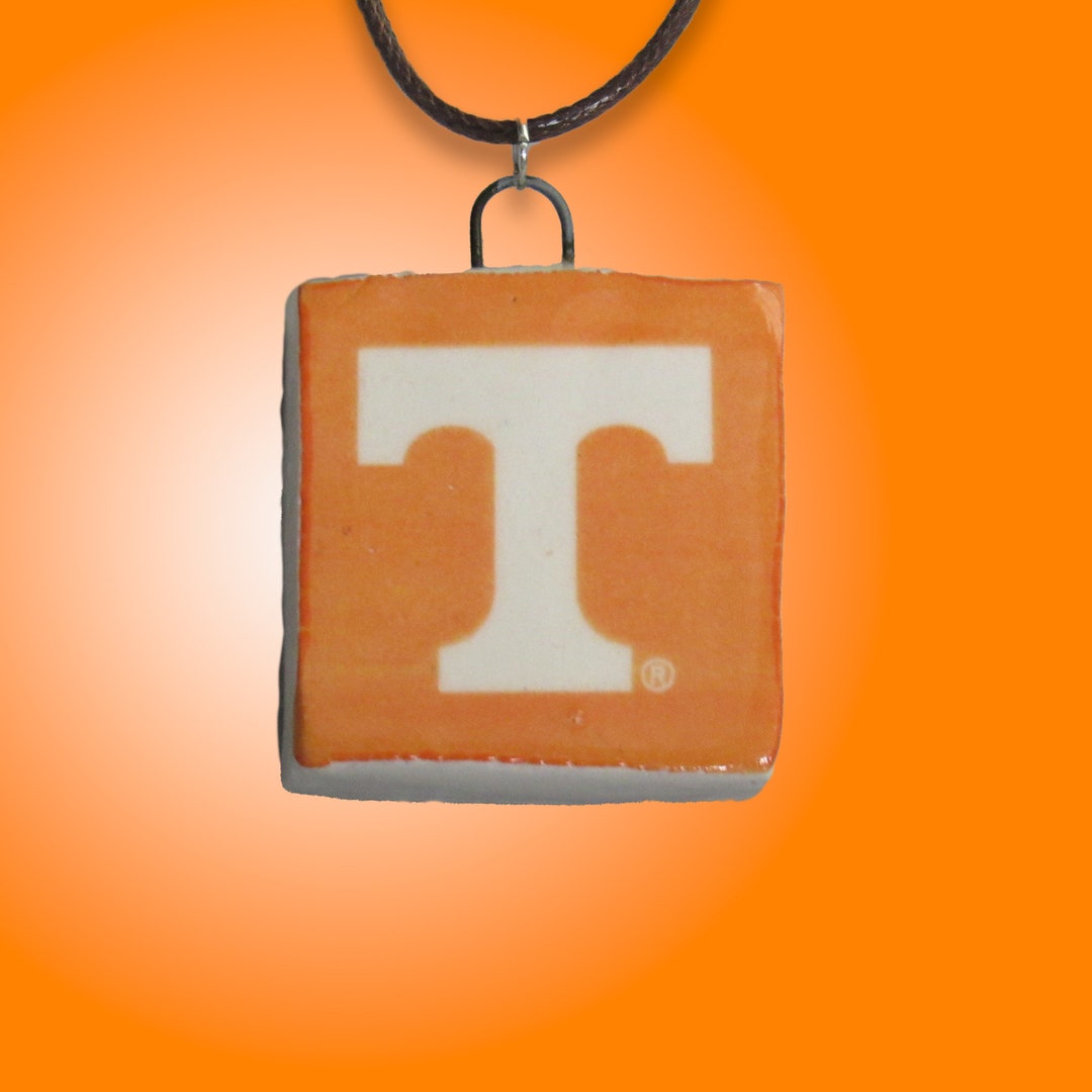 TN Vols White Power T on a Orange Square Ceramic Necklace - Etsy