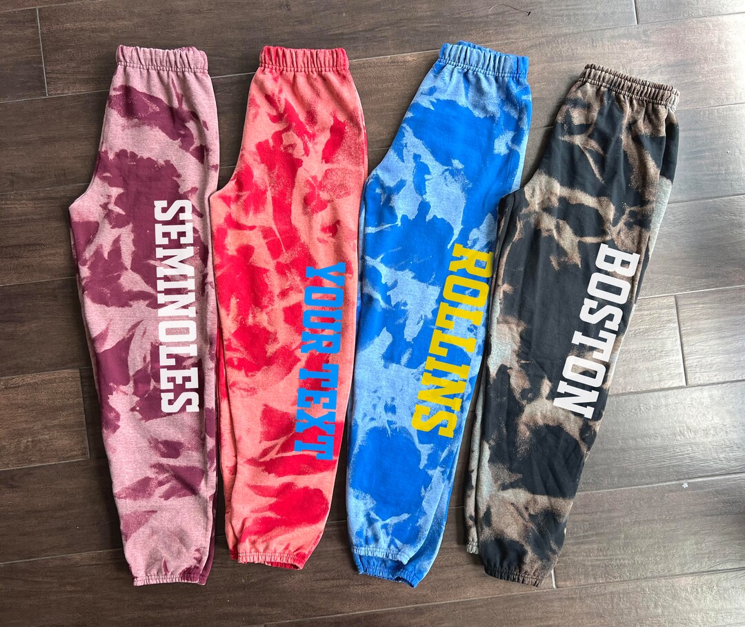 Tie Dye College Sweatpants, Sorority School Team Pants, Logo Camp ...