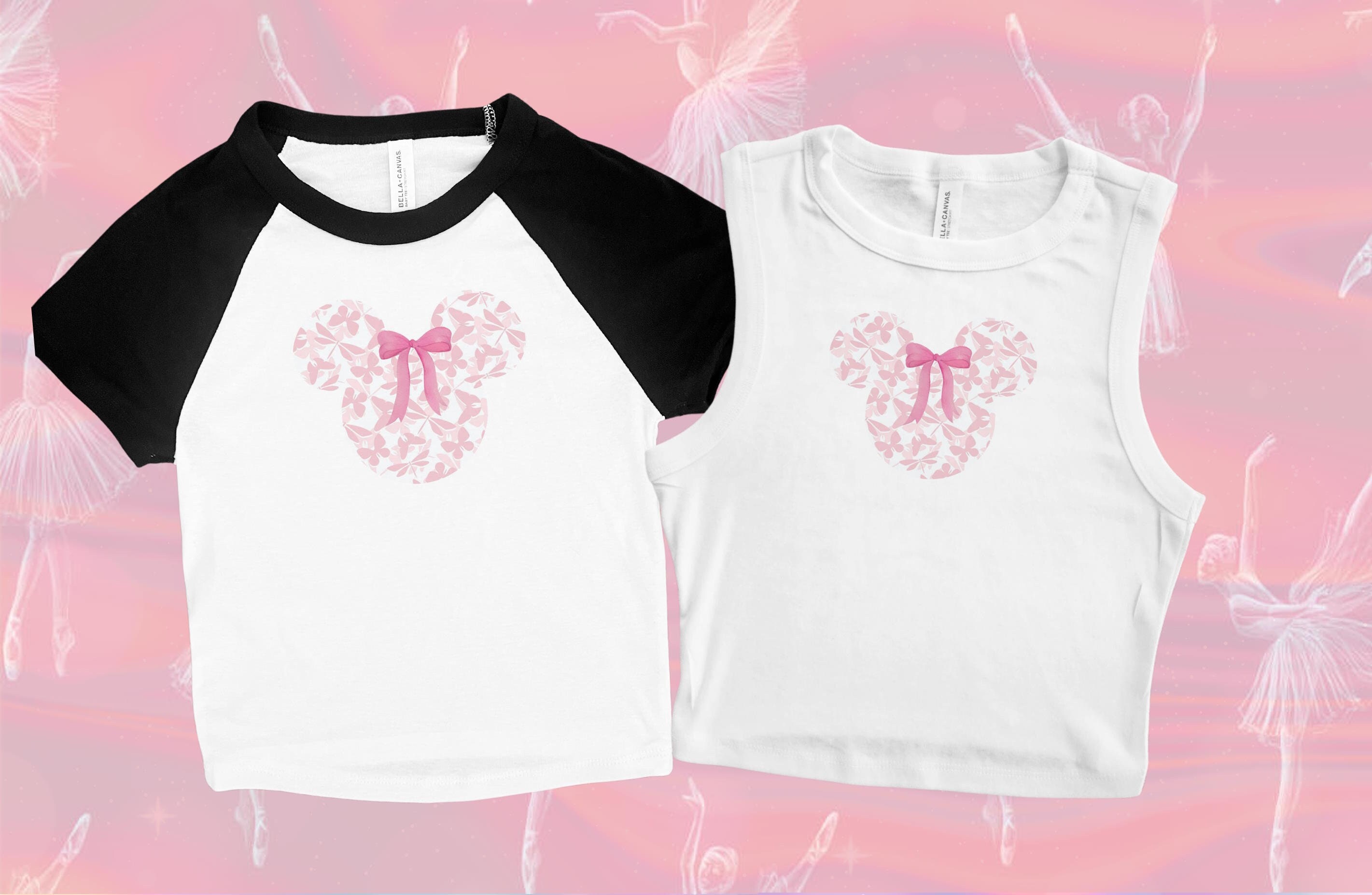 Minnie Coquette Baby Tee, Mickey Pink Bow, Disney Graphic Baby Tee - Etsy