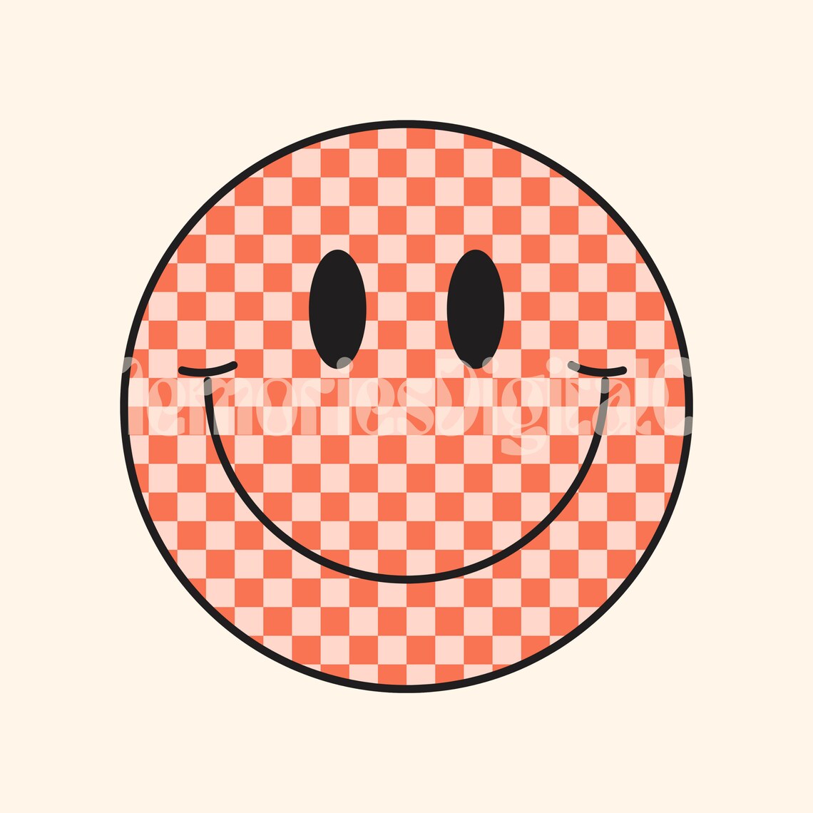 Checkered Happy Face PNG: Pink and Red Smile (digital Download) - Etsy