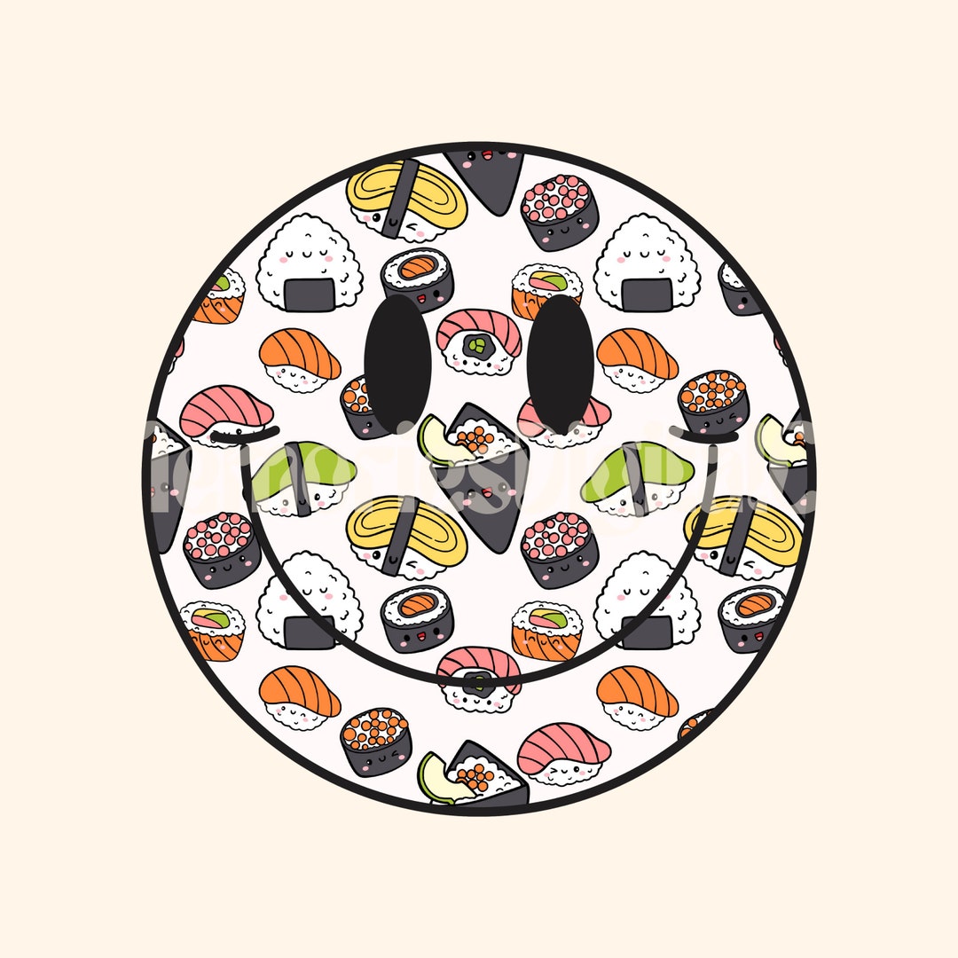 Sushi Happy Face Png, Food Face Png File, Japanese Shirt Design, Japan ...