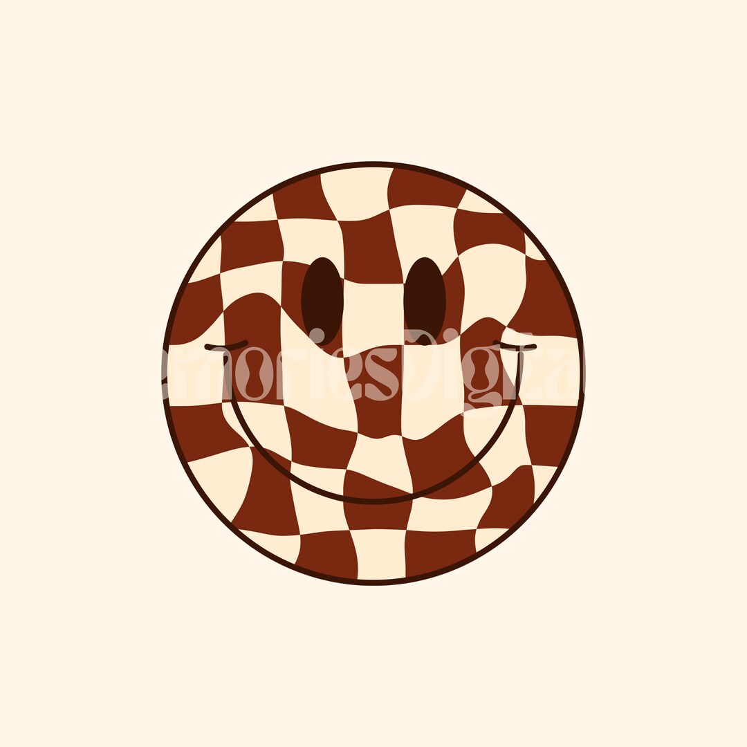 Wavy Happy Face Png, Checkered Smile Face Png File, Neutral Emoji Face ...
