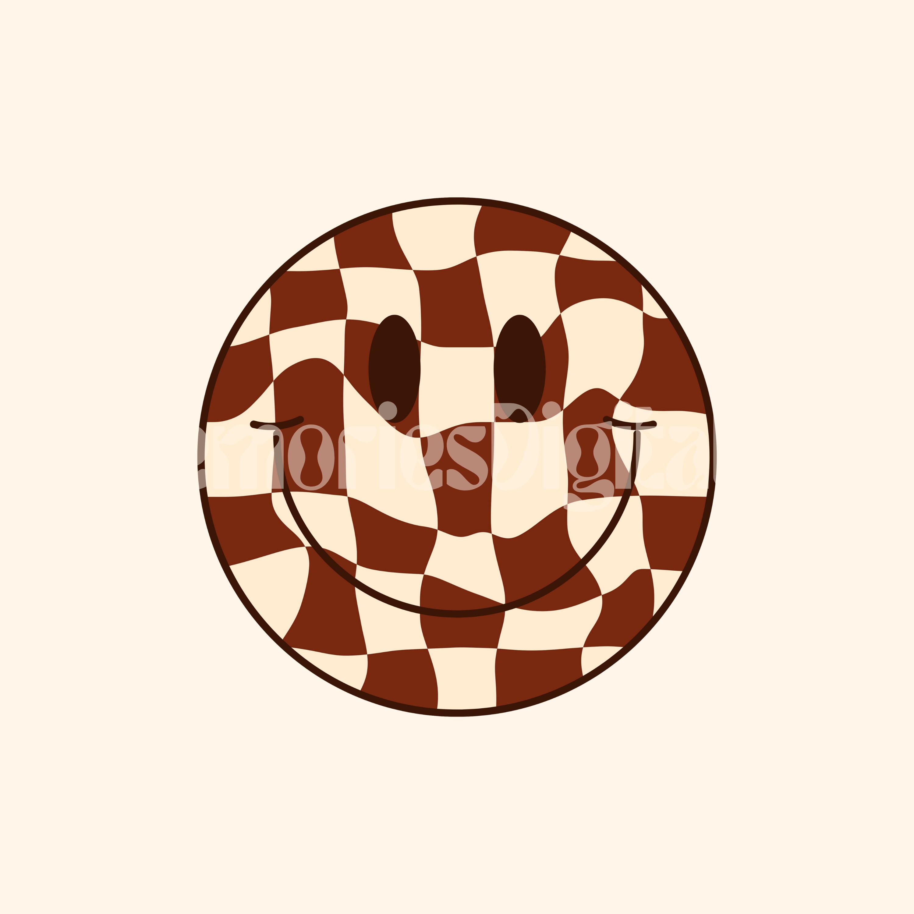 Wavy Happy Face Png, Checkered Smile Face Png File, Neutral Emoji Face ...