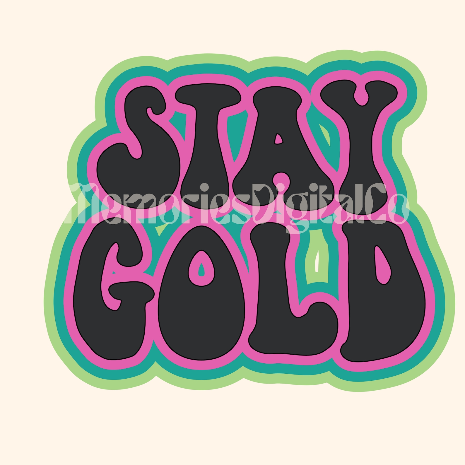 Stay Gold Png, Golden Girls Png, Retro Png, Groovy Girl Png, Retro ...