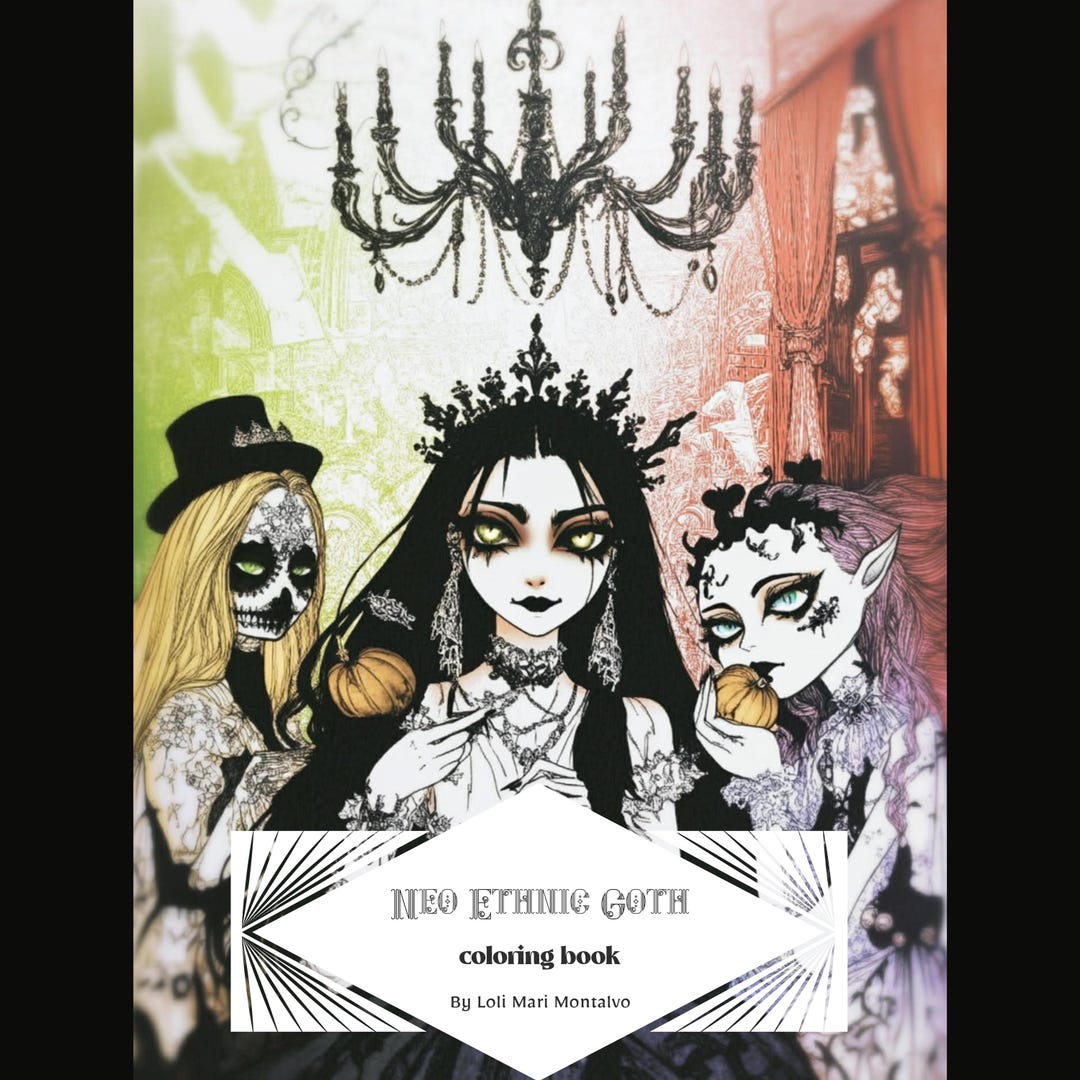 Neo Ethnic Goth Coloring Book | 31 Pages of Dark Elegance & Cultural ...