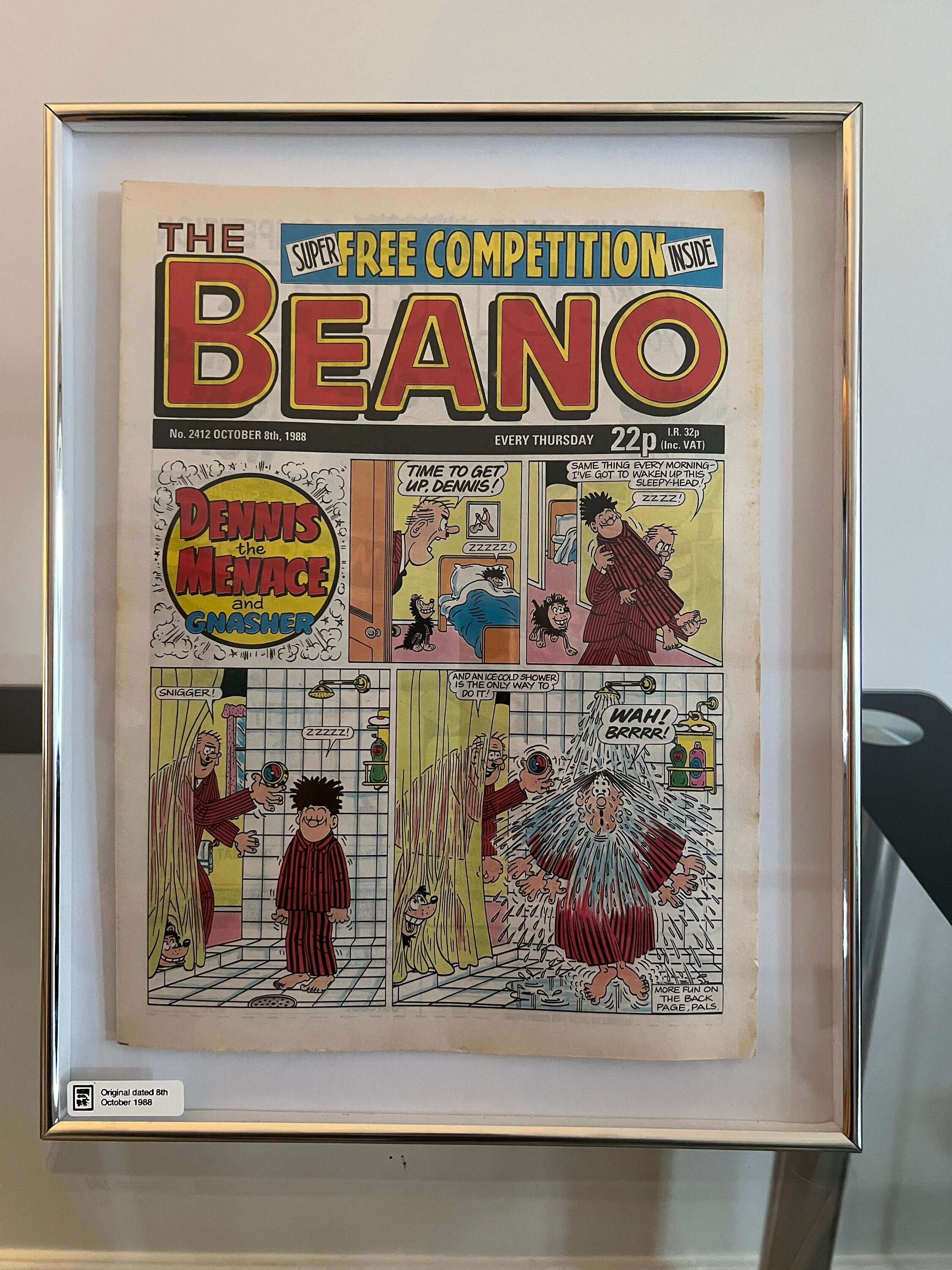 Original 1988 Beano Comic Art Pictures With Silver Frame - Etsy
