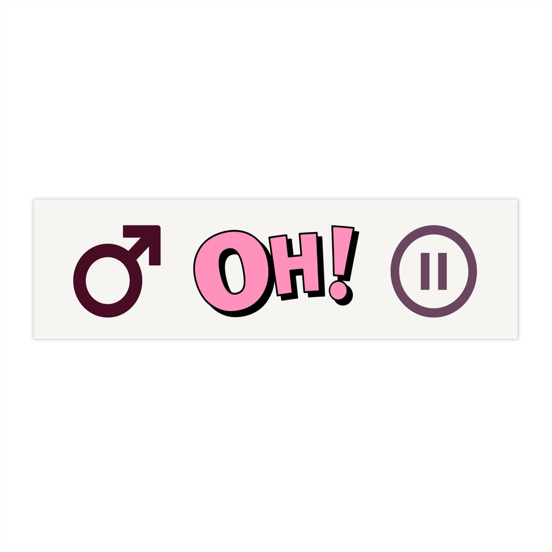 Men-oh-pause Bumper Sticker Funny Bumper Sticker Men-oh-pause Symbol ...
