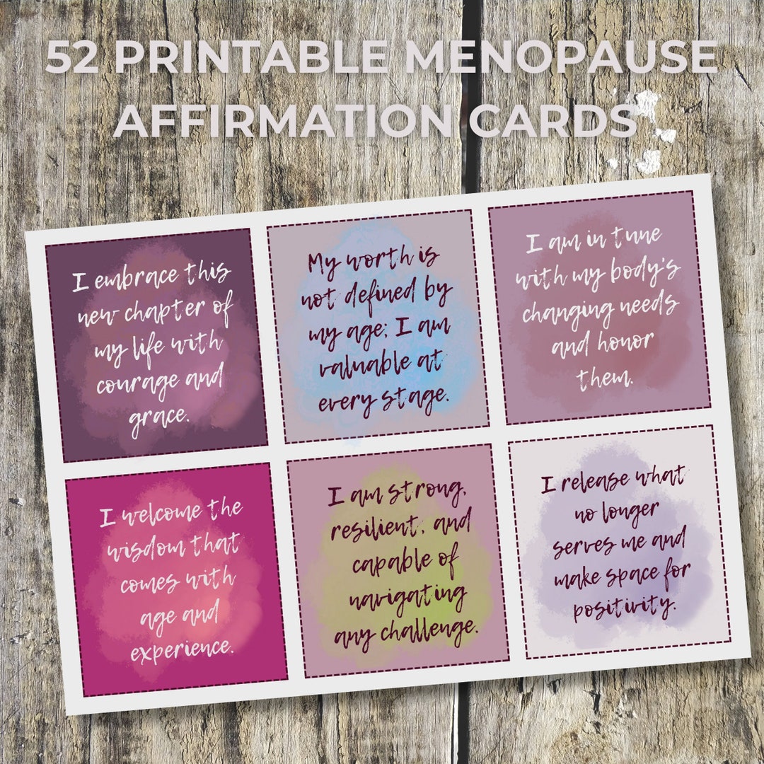 52 Empowering Menopause Affirmation Cards | Printable Positive ...