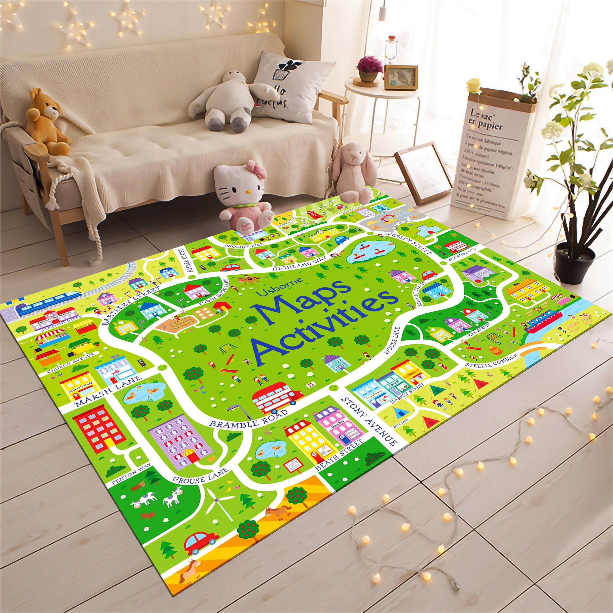 Maps Activities Rug, Activities Rug,play Room Carpet,activity Mat ...
