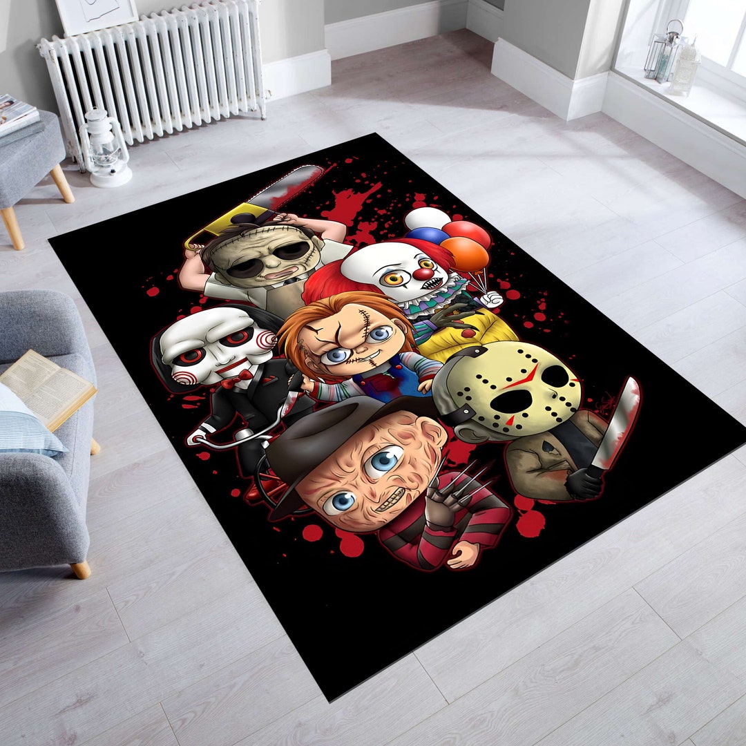Cartoon Horror Rug,cartoon Rug, Horror Decor, Kids Room Rug, Gothic Rug ...