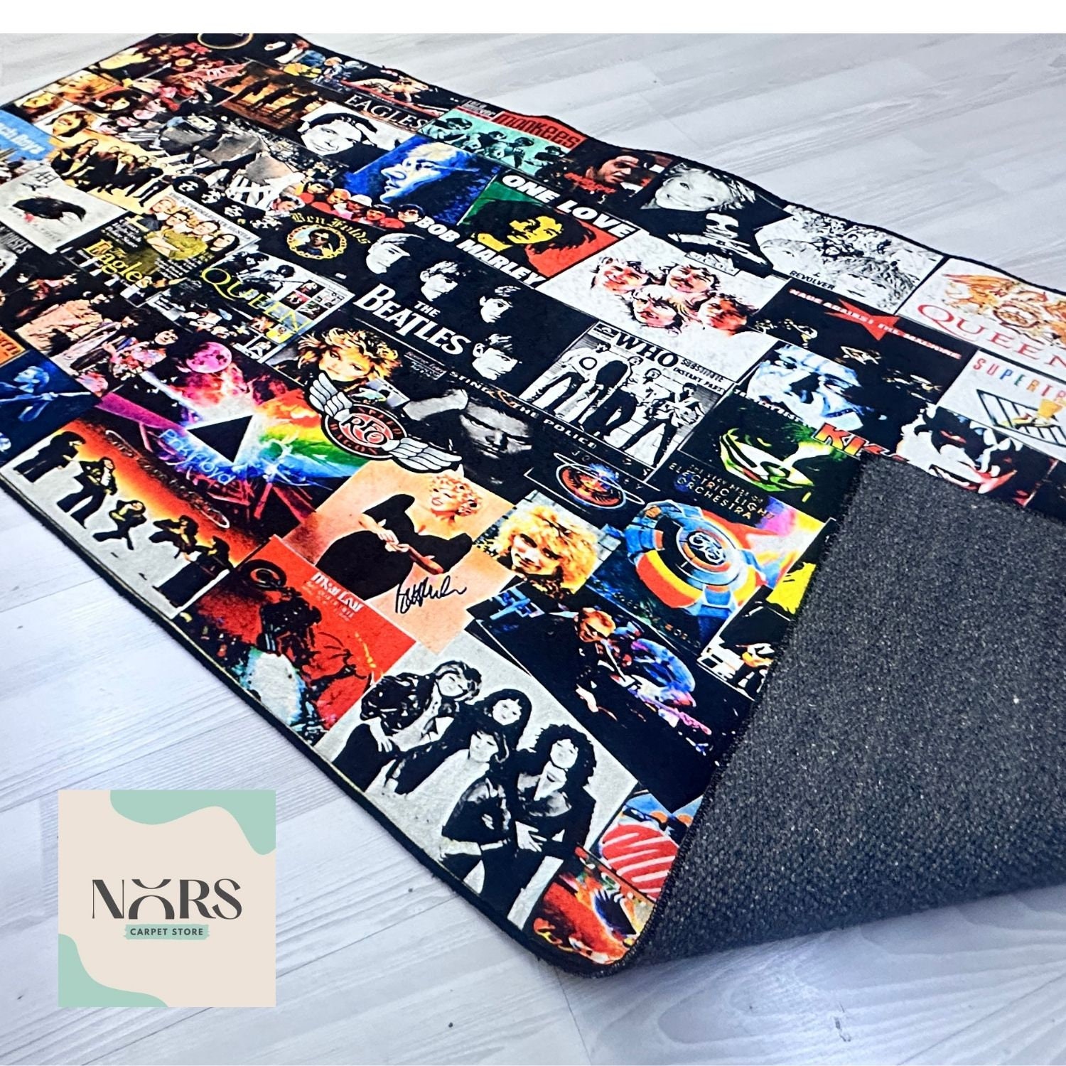 70s Album Covers, Rockn Roll Groups Rug, Rock Bands Rug, Heavy Metal ...