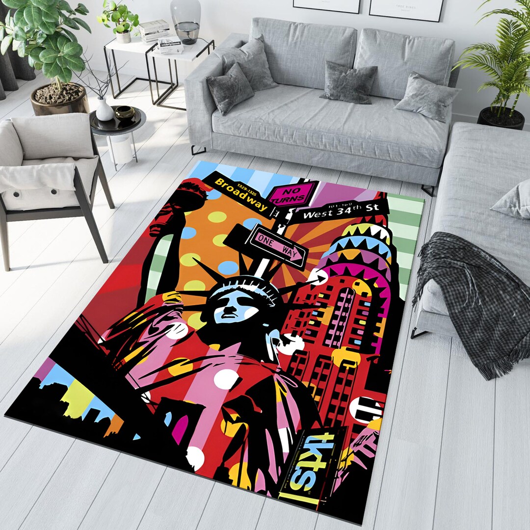 Pop Art Rug, Statue of Liberty Rug,modern Art Rug,home Decoration Rug ...