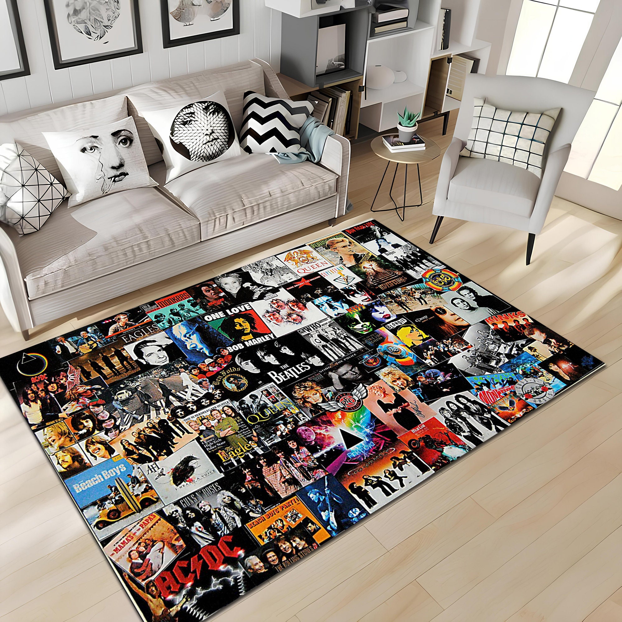 70s Album Covers, Rockn Roll Groups Rug, Rock Bands Rug, Heavy Metal ...