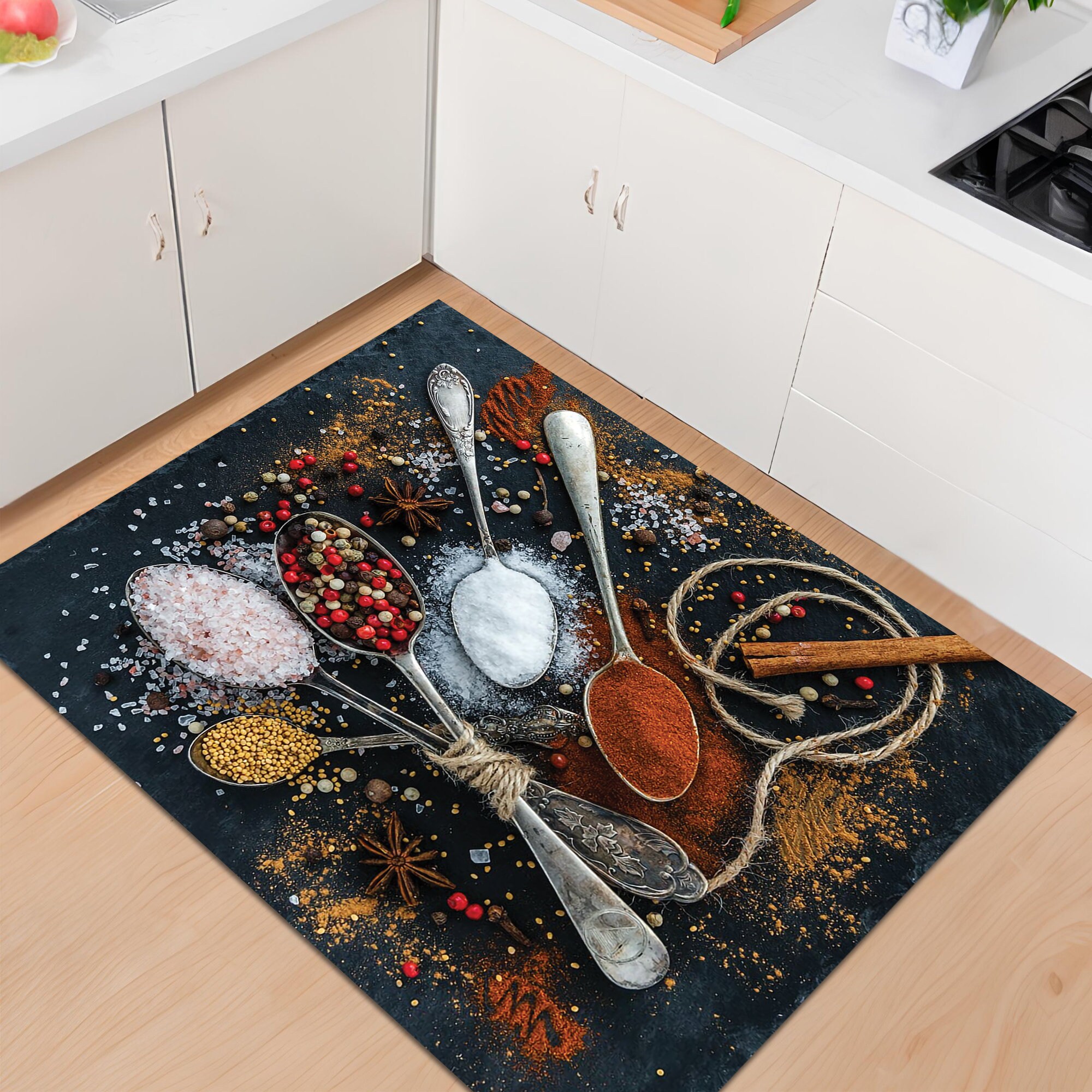 Vibrant Printed Kitchen Rug Machine Washable Non-slip Kitchen Rug Top ...
