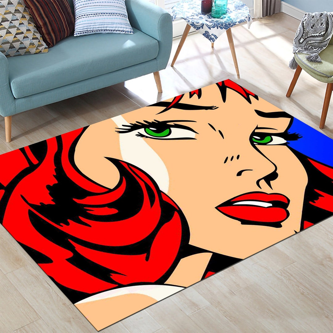 Pop Art Rug, Colourful Women Rug,modern Art Rug,home Decoration Rug ...