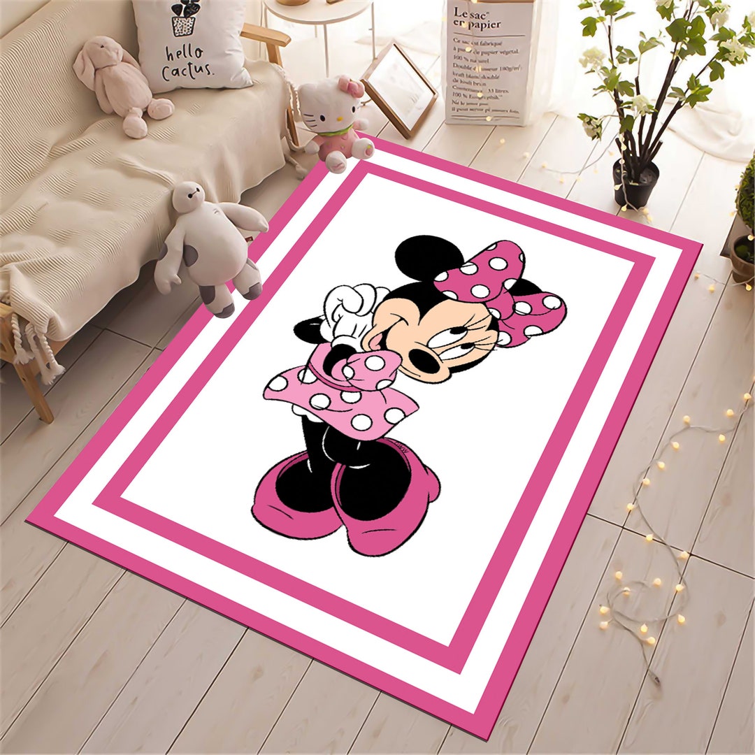 Minnie Mouse Rug, Cute Rug, Pink Rug, Kids Room Rug,baby Room Decor ...