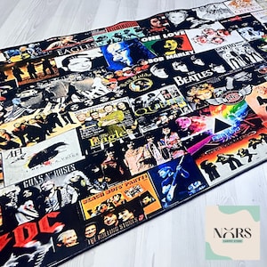 70s Album Covers, Rockn Roll Groups Rug, Rock Bands Rug, Heavy Metal ...