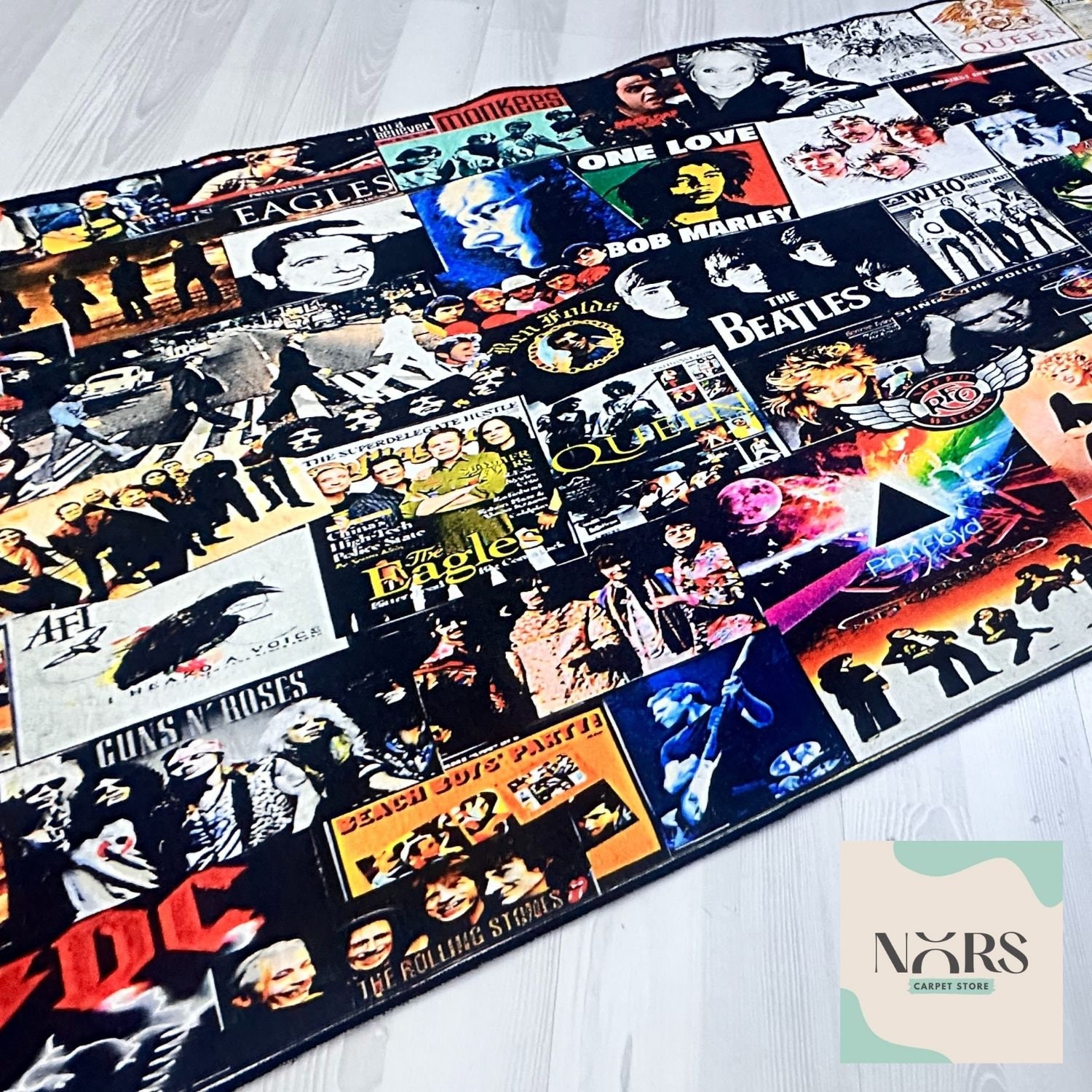 70s Album Covers, Rockn Roll Groups Rug, Rock Bands Rug, Heavy Metal ...