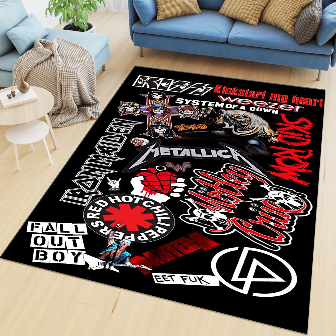 Rock/metal Aesthetic Rug, All Rock N Roll Rug, Heavy Metal Rock Rug ...