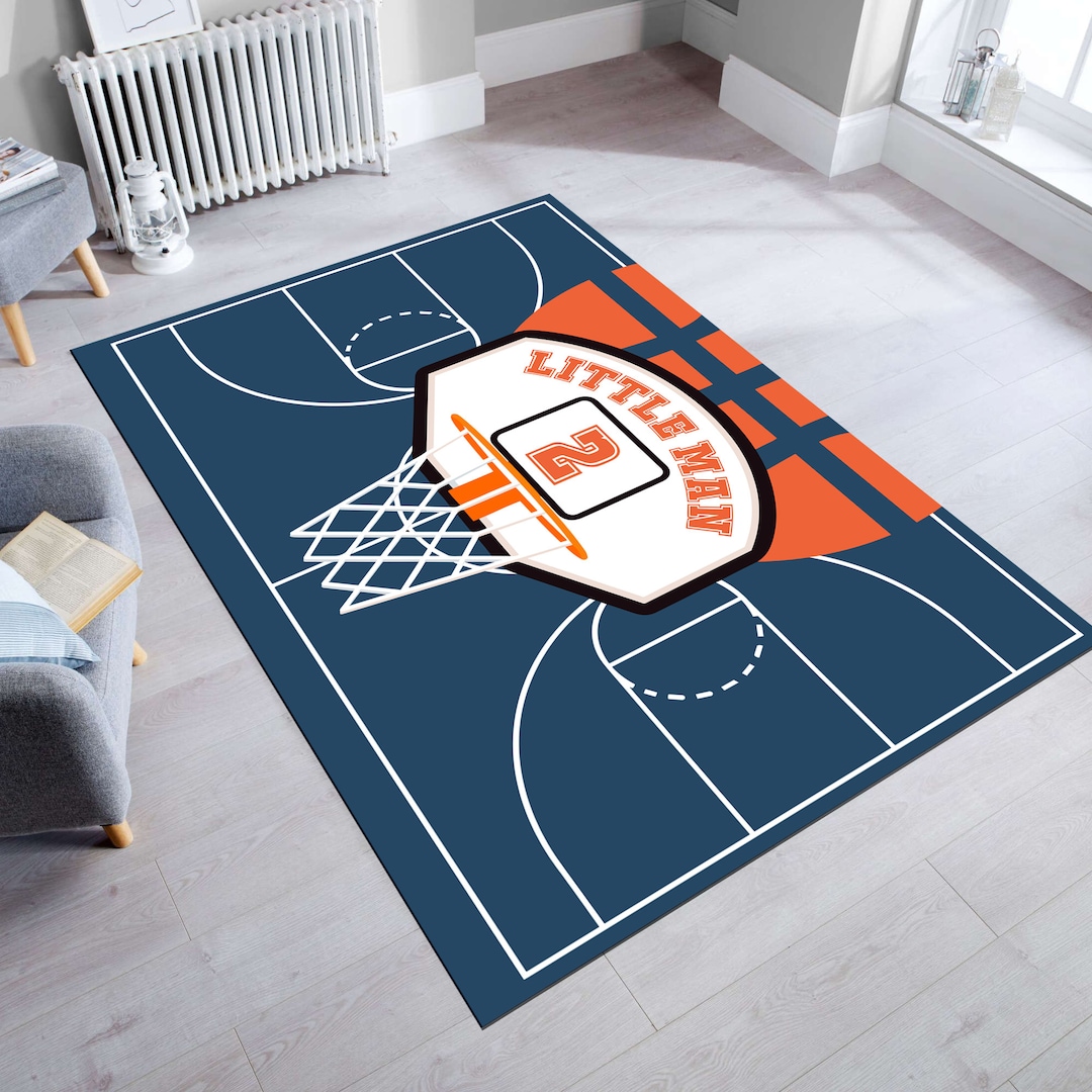 Basketball Rug Basketball Court Rug Boys Room Rug Sport - Etsy
