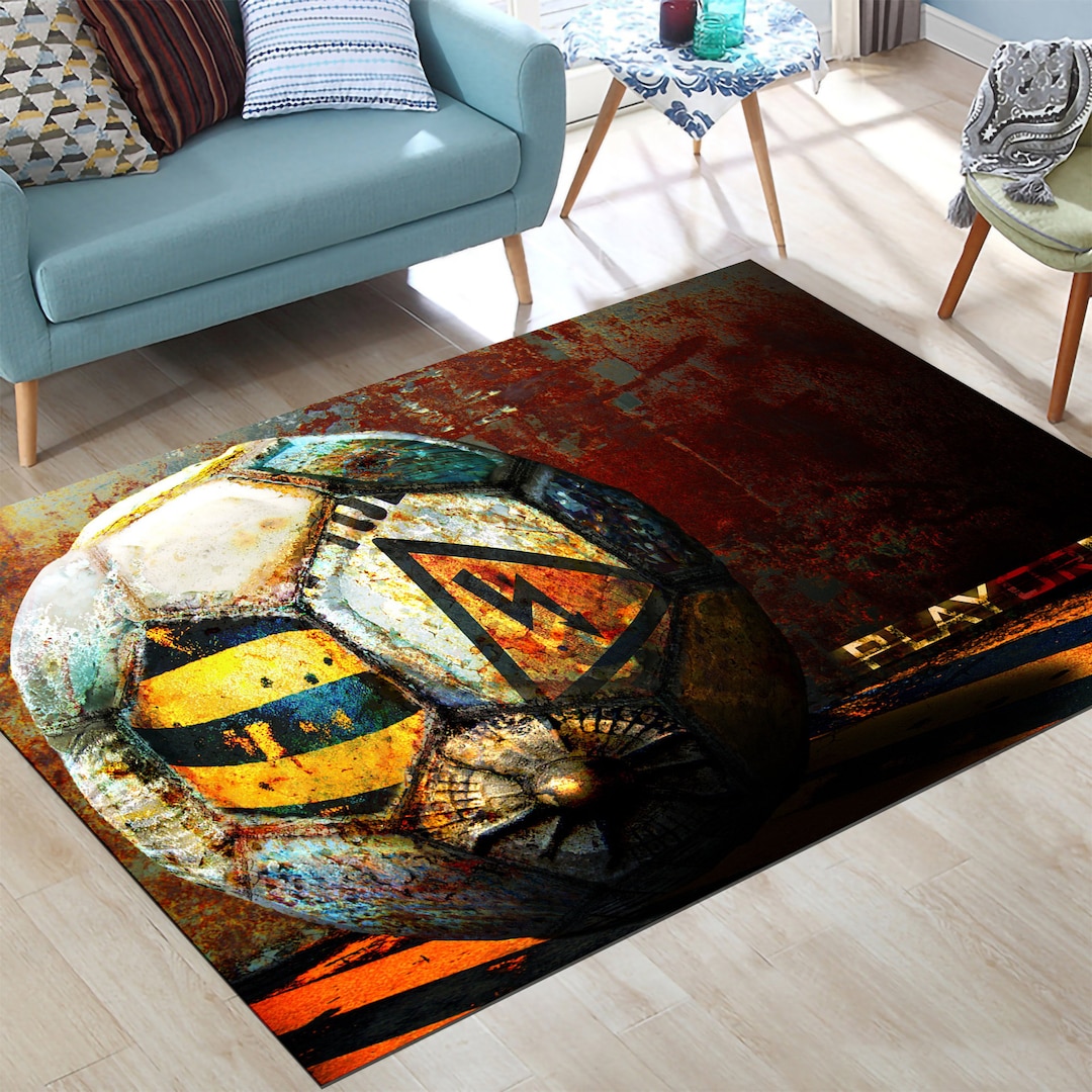 Football Ball Rug,football Rug,sports Rug,dander Rug,area Rug,gift for ...