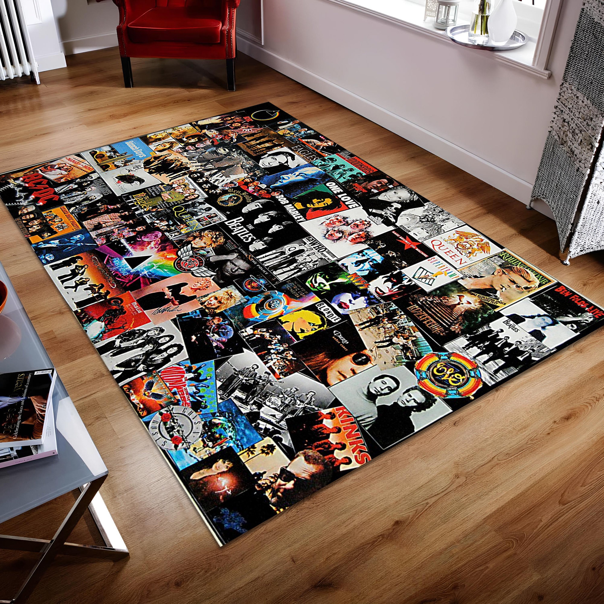 70s Album Covers, Rockn Roll Groups Rug, Rock Bands Rug, Heavy Metal ...