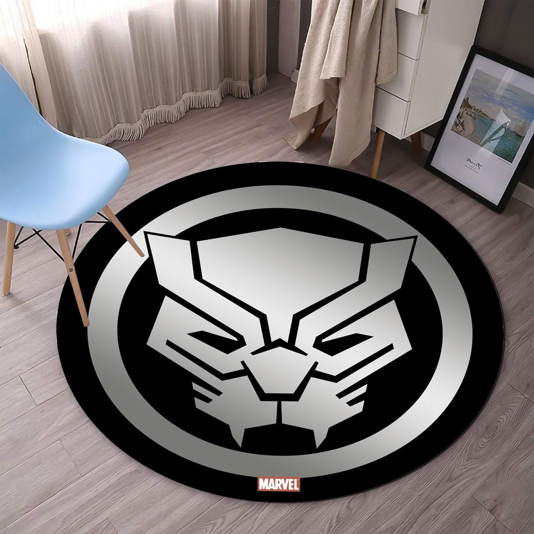 Black Panther Rug Grey,super Hero Rug,popular Rug,living Room Rug,area ...