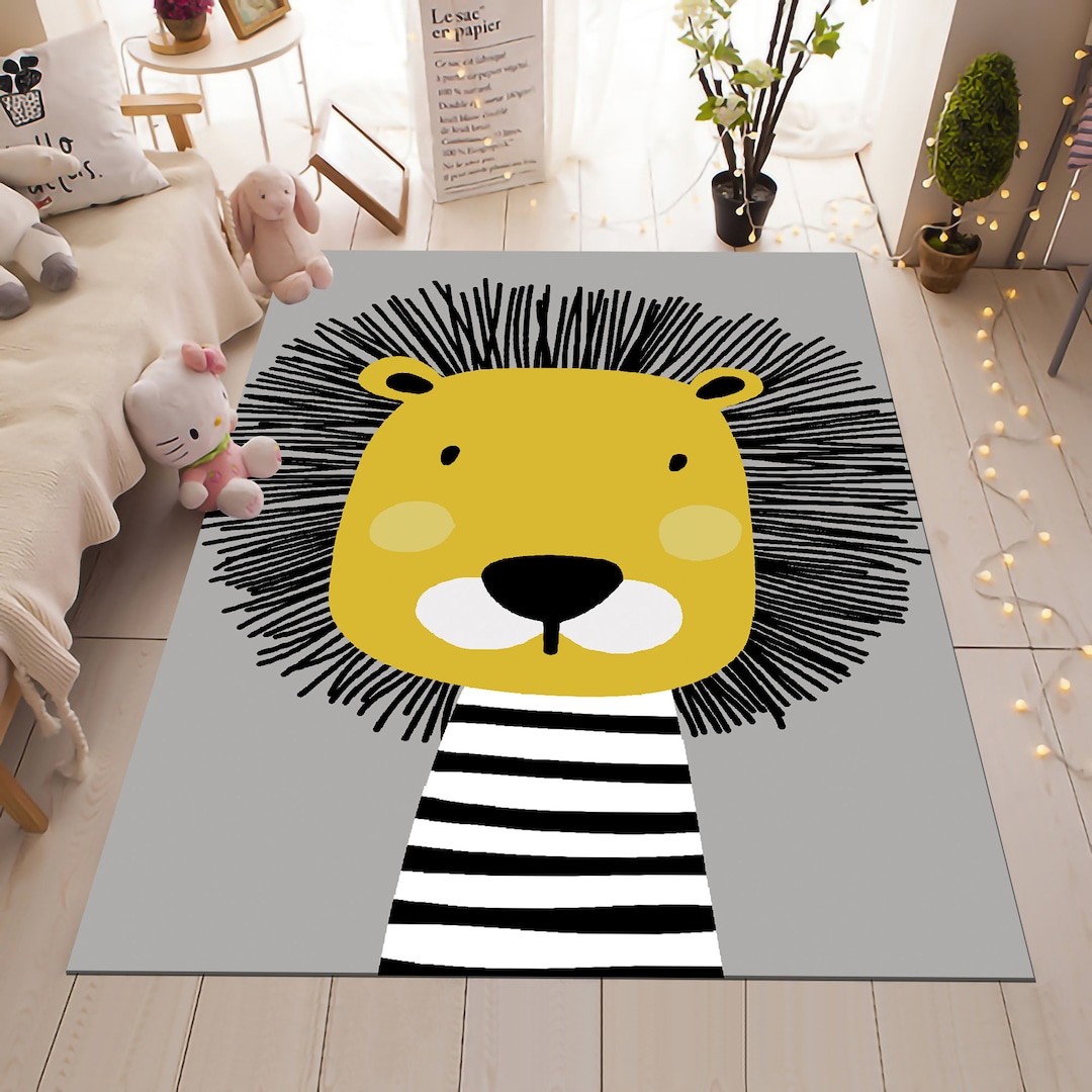 Lion Rug, Lion King Themed Rug, Nursery Rug, Kids Room Rug, Modern Rug ...