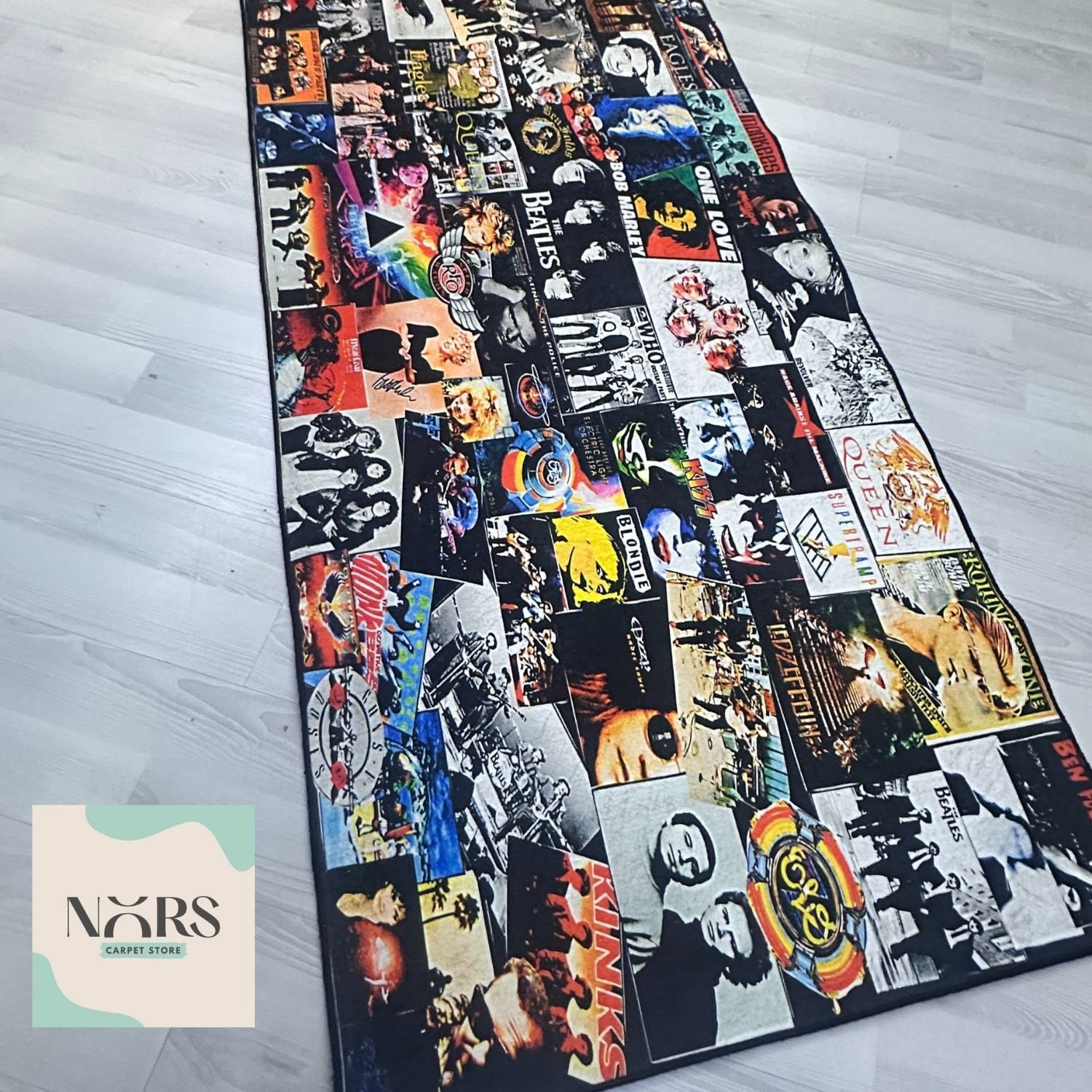 70s Album Covers, Rockn Roll Groups Rug, Rock Bands Rug, Heavy Metal ...