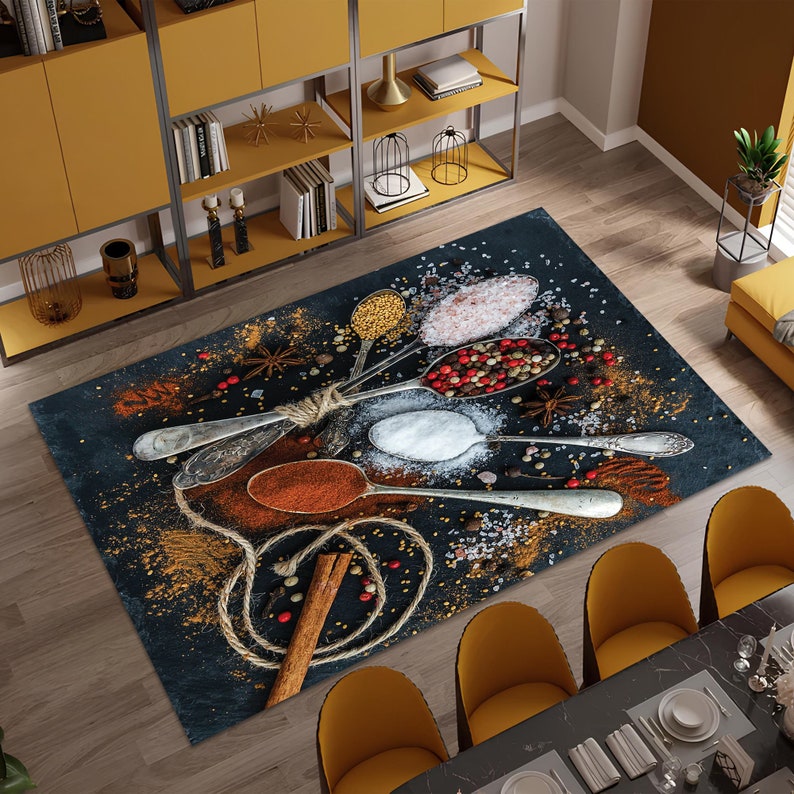 Vibrant Printed Kitchen Rug Machine Washable Non-slip Kitchen Rug Top ...