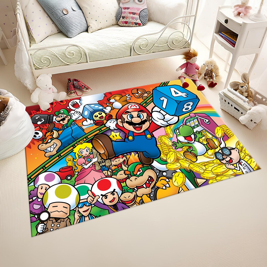 Super Mario Rug, Kids Room Rug, Teen's Rug, Boys Room Rug, Home Decor ...