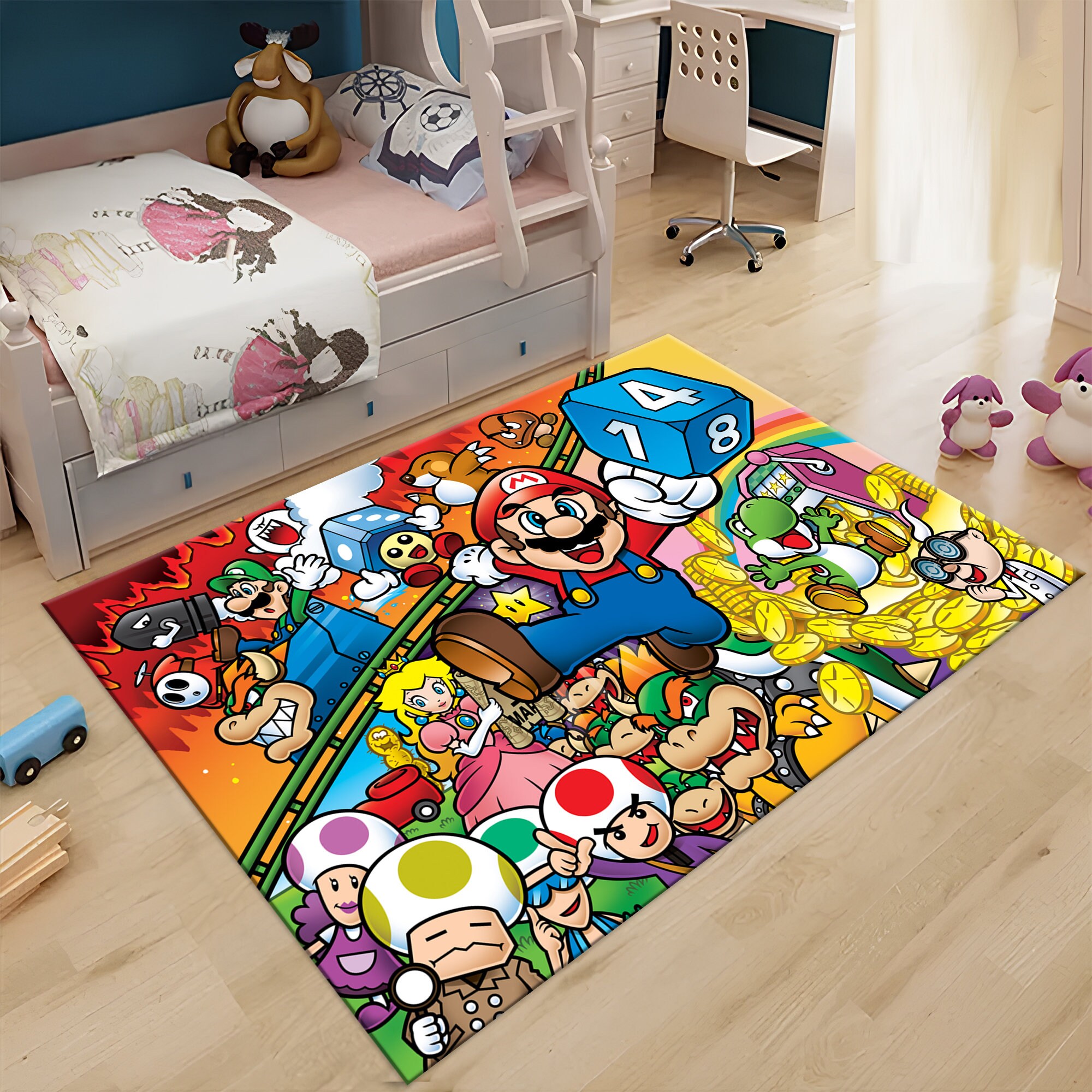 Super Mario Rug, Kids Room Rug, Teen's Rug, Boys Room Rug, Home Decor ...
